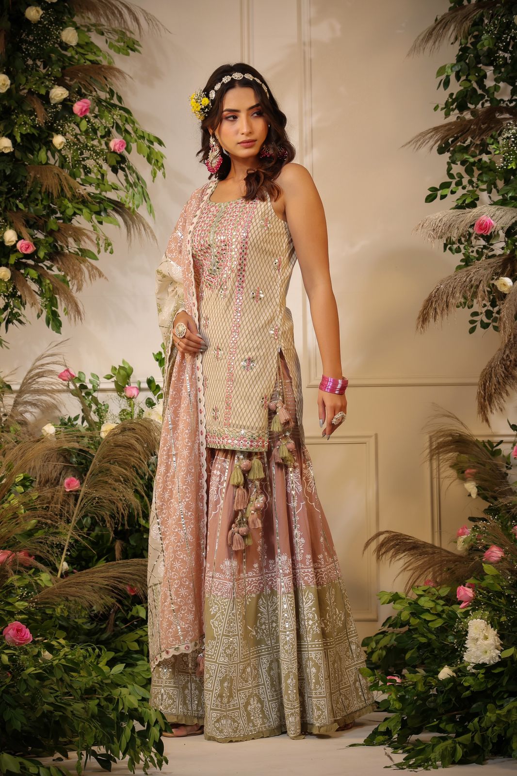 Pure mul cotton heavy sharara set - Ireshh